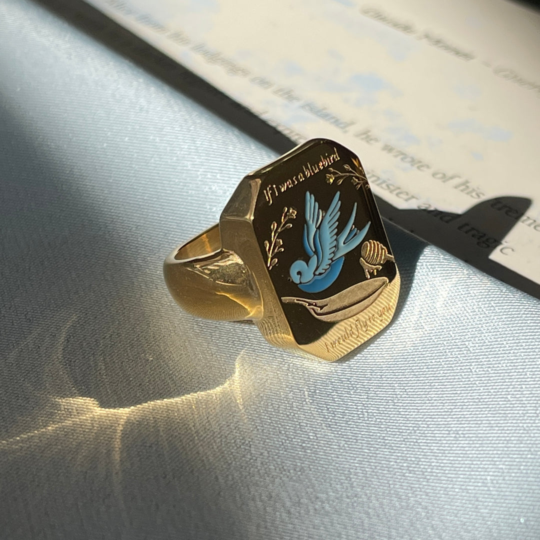 Bluebird Signet Ring – Le Petite Sprout
